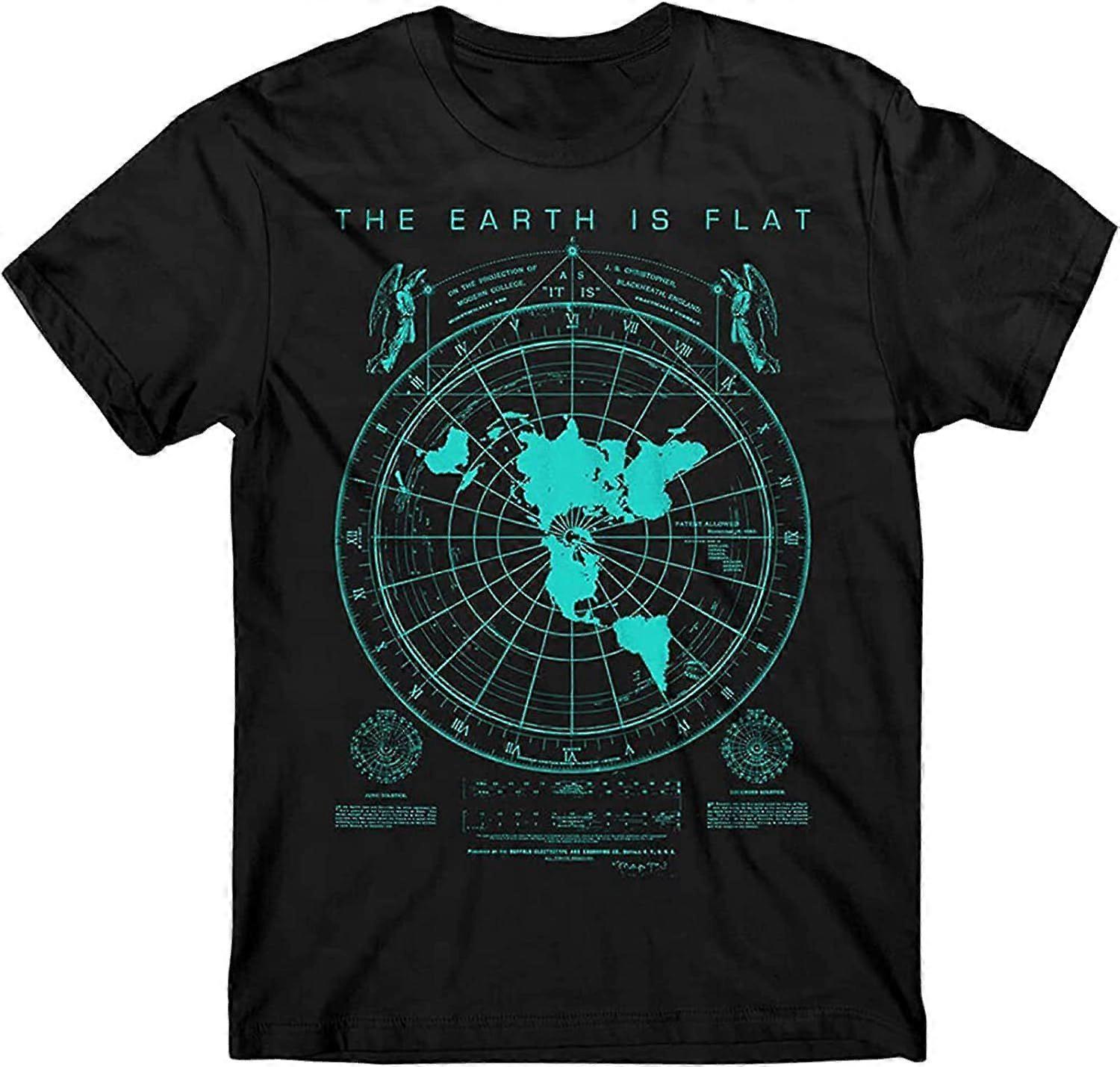 Flat Earth Map T-shirt The Earth is Flat Firmament NASA Lies New World ...