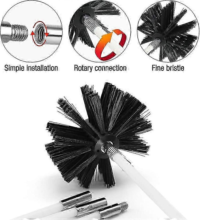 10Pcs Chimney Sweep Kit, Duct Vent Cleaning Set with 8 Nylon Bendable ...