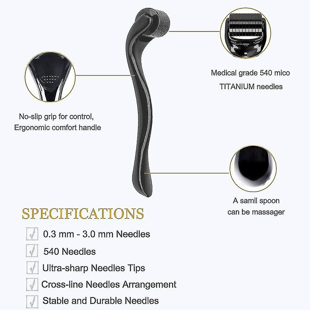 Derma Roller 1.5mm, 540 Titanium Microneedle Roller For Face Facial ...