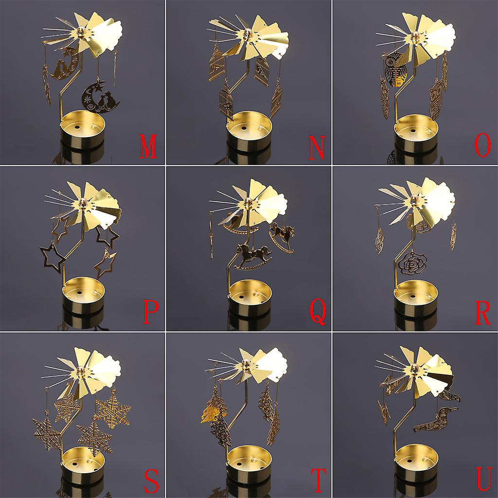 Rotary Candle Holder Metal Spinning Tea Lights Romantic Candlestick ...