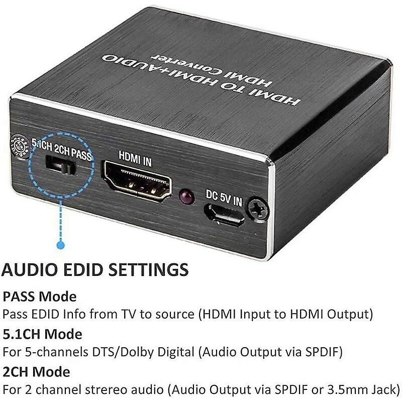 HDMI o Extractor 4Kx2K HDMI to HDMI Converter SPDIF TOSLINK Optical and 3.5mm Stereo o Digital ...