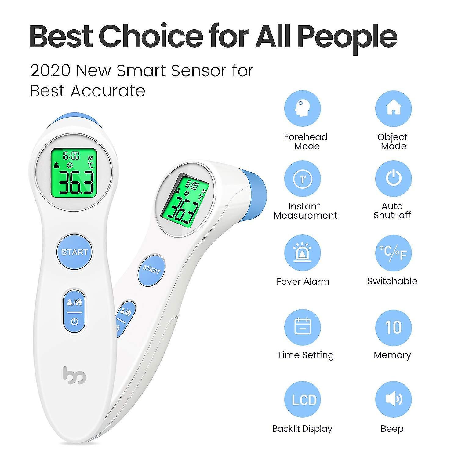 Reliable Forehead Thermometer For Fever Measurement, 2 In 1 Non-contact ...