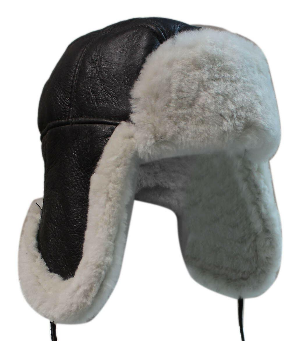 Men's B3 Brown Cream RAF Sheepskin Flying Hat | Fruugo UK