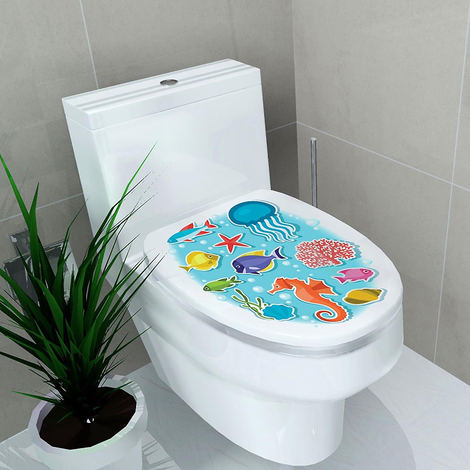 Toilet Sticker Cartoon Removable Waterproof Ocean Letter Toilet ...