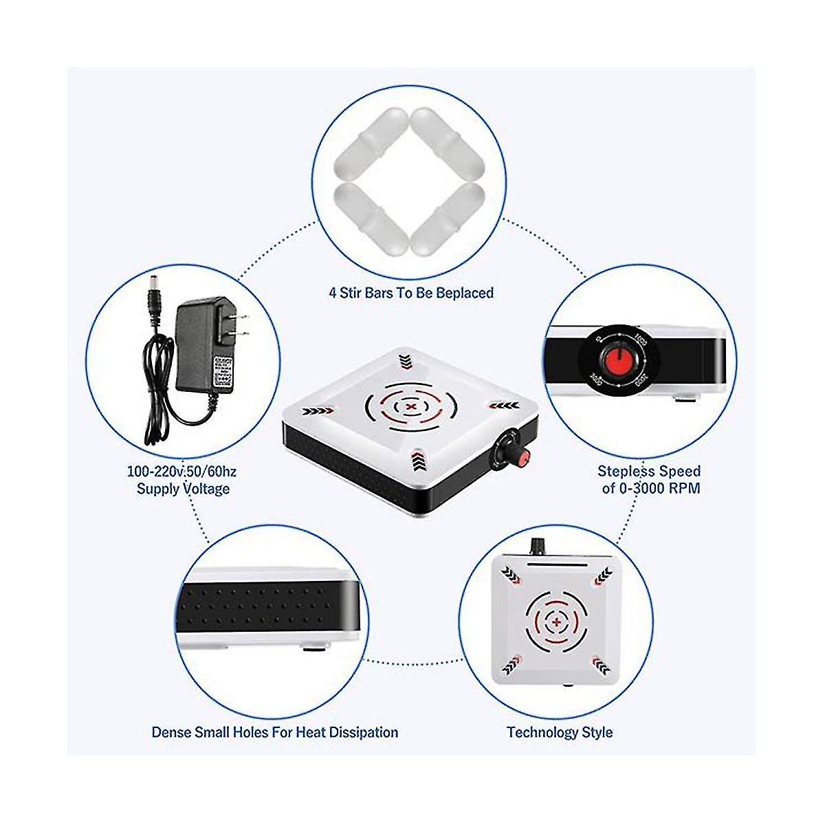 Magnetic Stirrer 6.5Inch Stir Plate 2500RPM Speed Stirrer Machine with ...