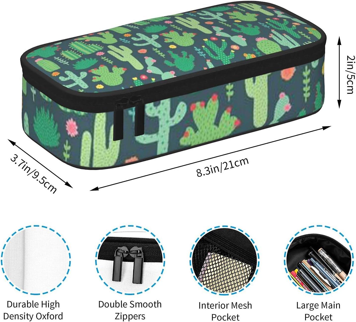 Kids Pencil Case For Girls And Boys Big Capacity Cute Cactus Seamless ...