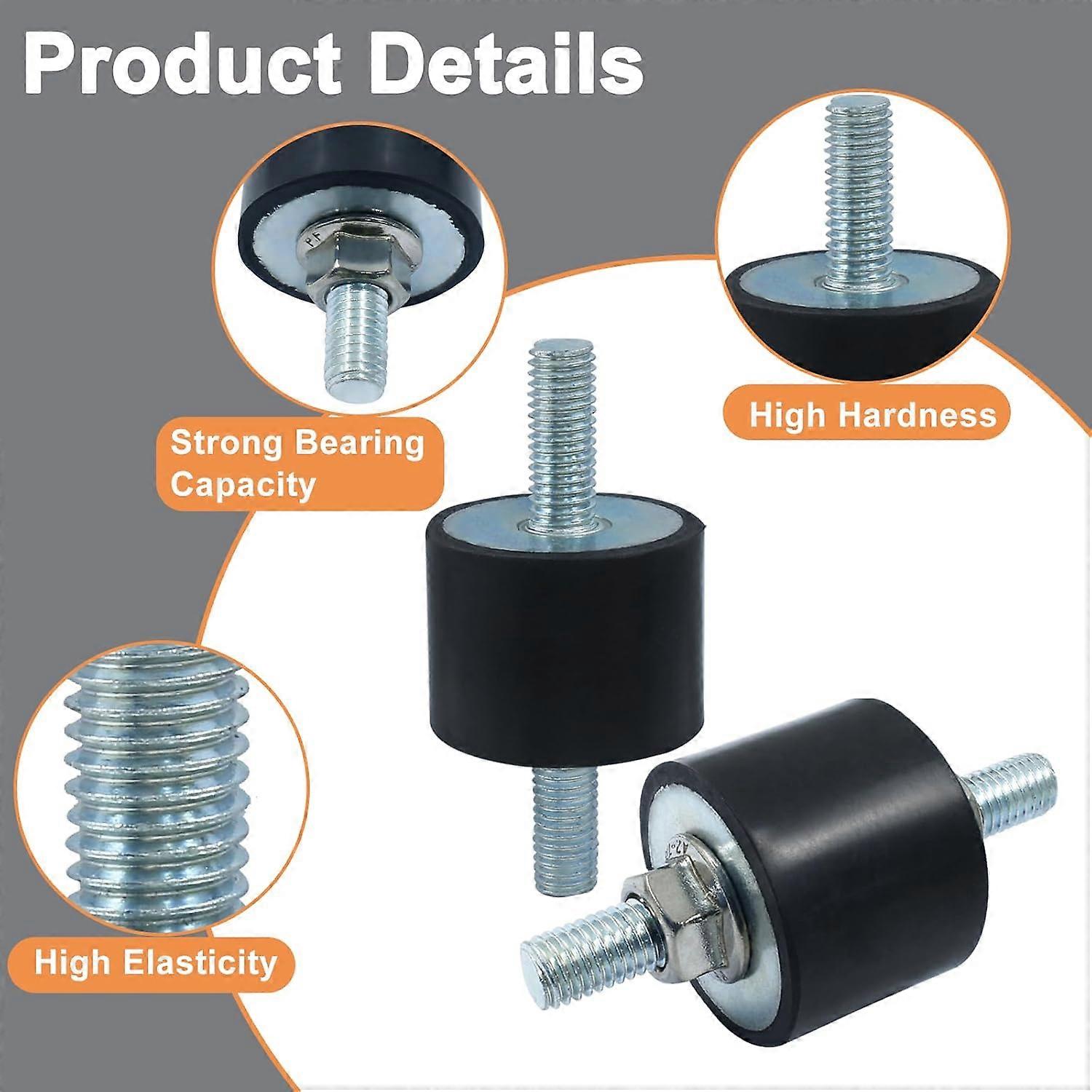 4PCS M10 Rubber Mounts Shock Absorber, Vibration Isolator Mount for Air ...