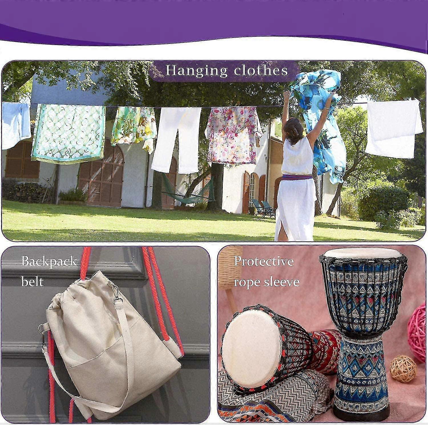 Soft Cotton Rope 10m Long 8mm Thick Multipurpose Durable Long Rope. Tie ...