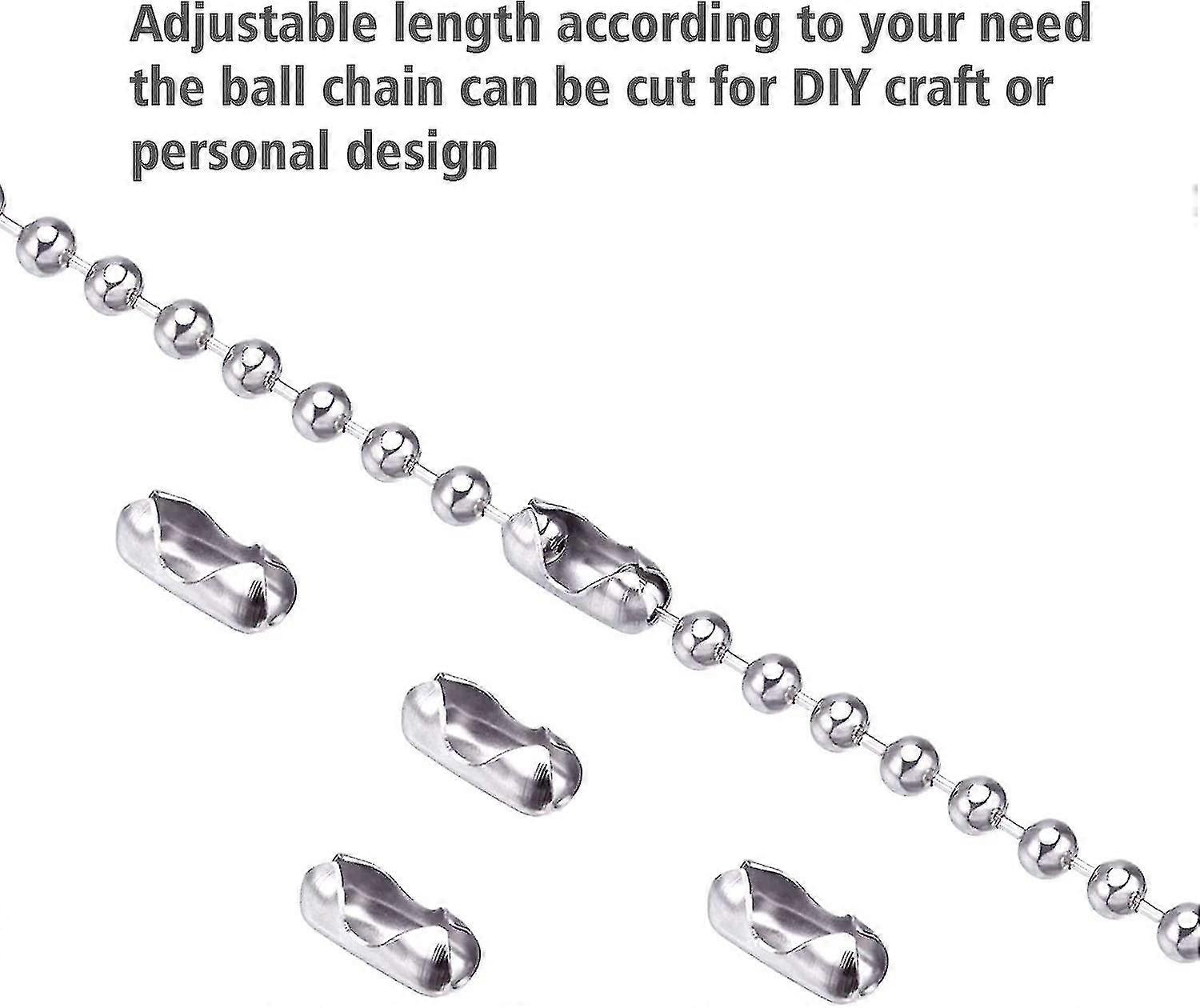 48 Feet Ball Chain Stainless Steel Ball Bead Chain With 30pcs ...