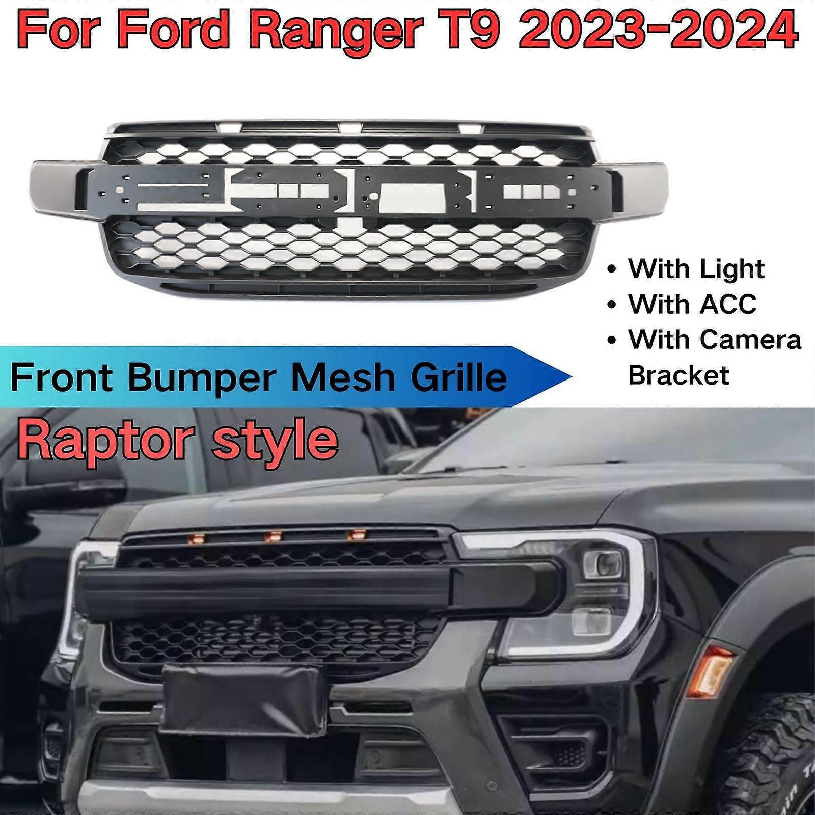 Raptor Style Front Bumper Mesh Grille For Ford Ranger T9 2023-2024 With ...