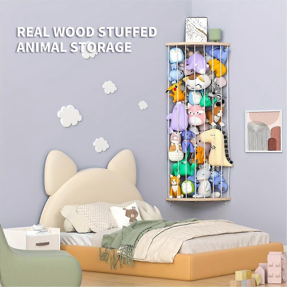 Corner Stuffed Animal Zoo, Large Stuffed Animals Storage, Vertical Toy ...