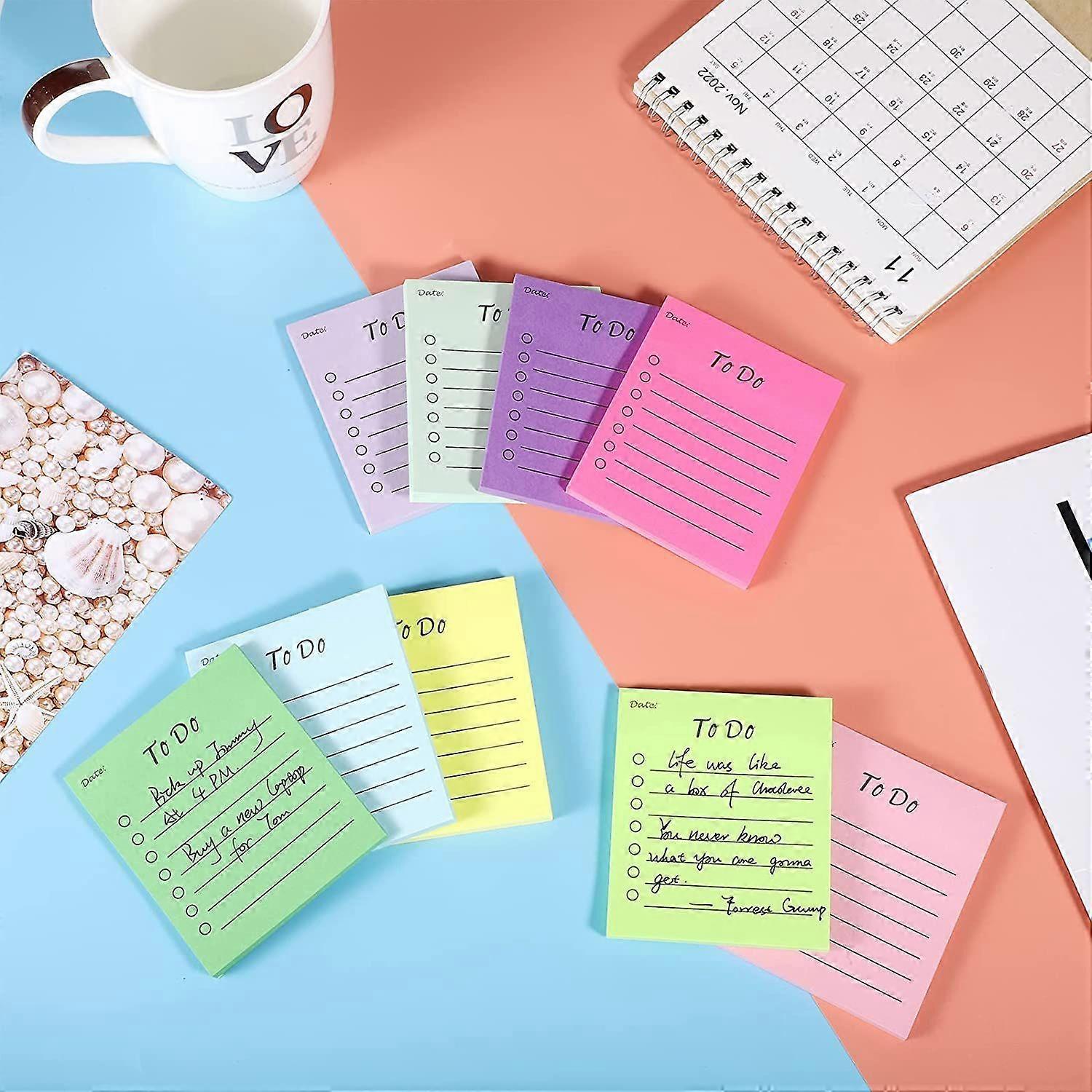 Notes To Do List, 9 colors, 50 sheets per ogni colore, Colored Sticky ...