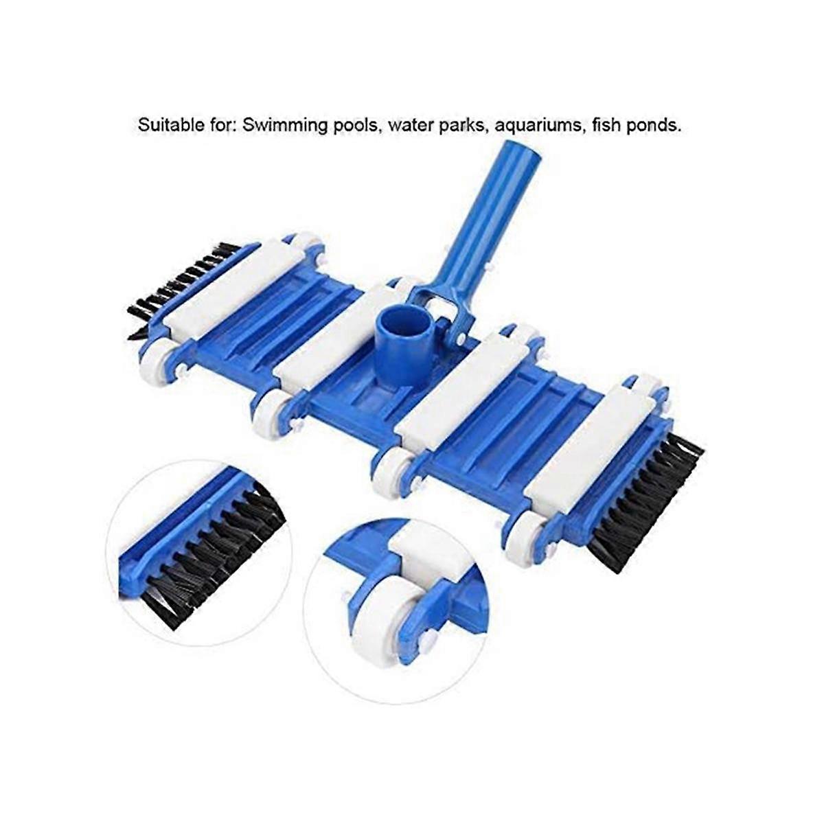 Swimming Pool Vacuum Head with Side Brush Wheel Wall Floor Fish Pond Swimming Pool Floor ...