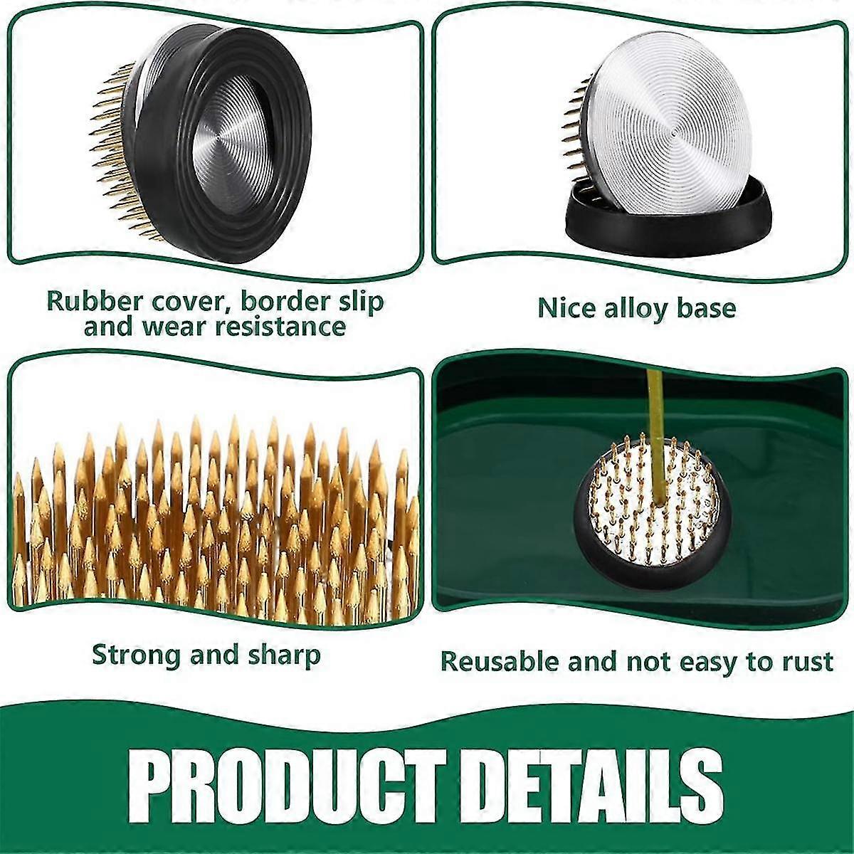 8 Pcs Flower Frogs Round Brass Flower Holder Japanese Ikebana Vase Floral Frogs Flower Arranger ...