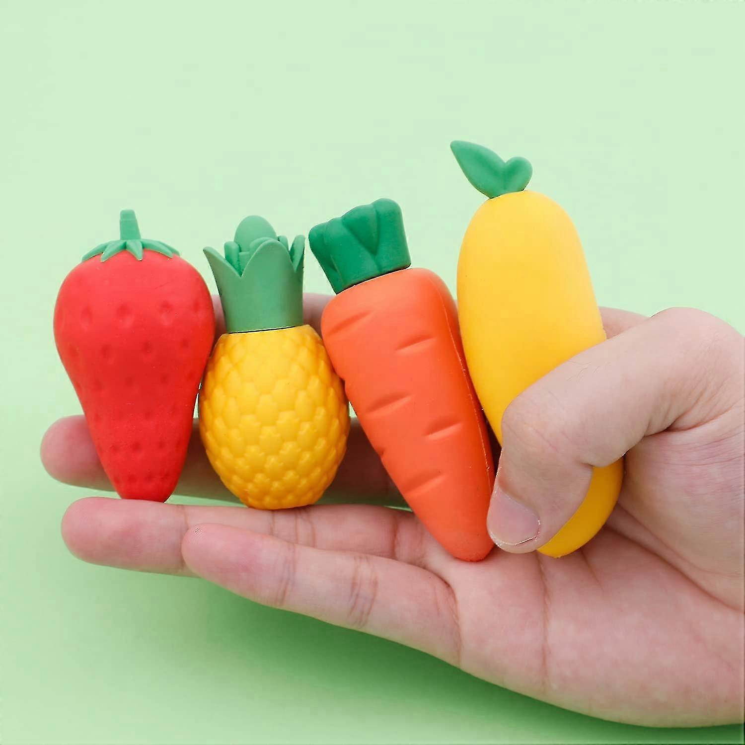 4 Pack Cute Fruit Erasers, Mango Pineapple | Fruugo UK