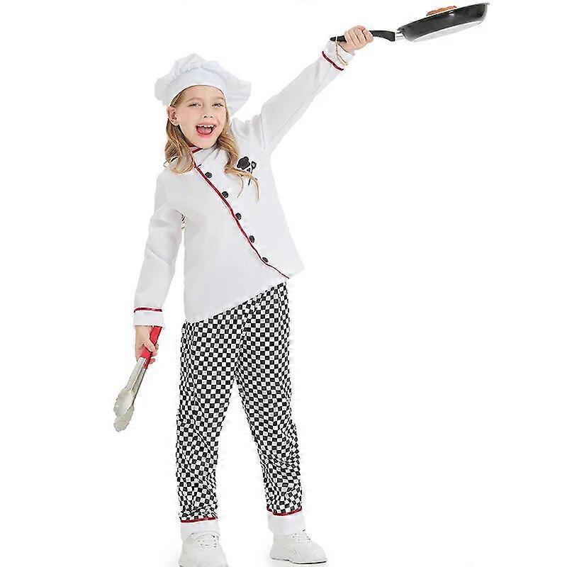 Unisex Child Kids Cooking Chef Costume for Tween Boys Girls Top Pants ...
