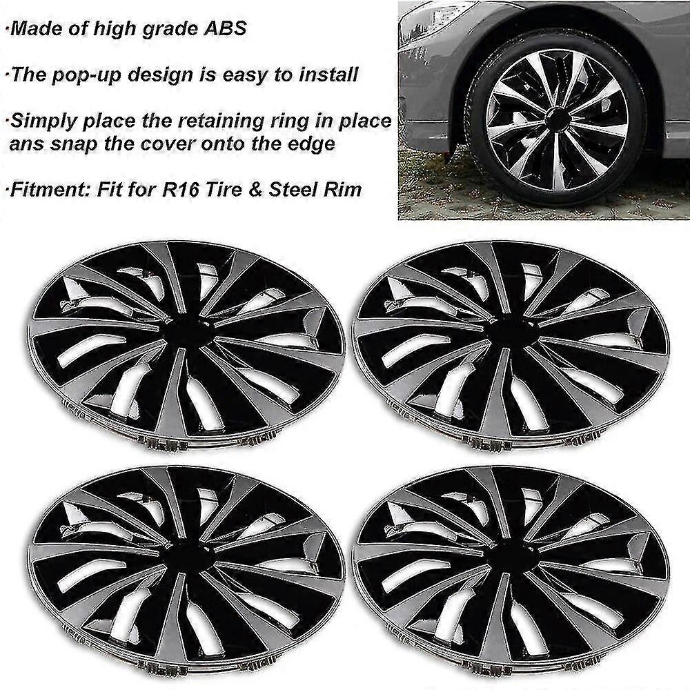 4pcs 16 Inch Car Wheel Trim Covers For R16 Iron Hub Rims Abs Hub Caps ...