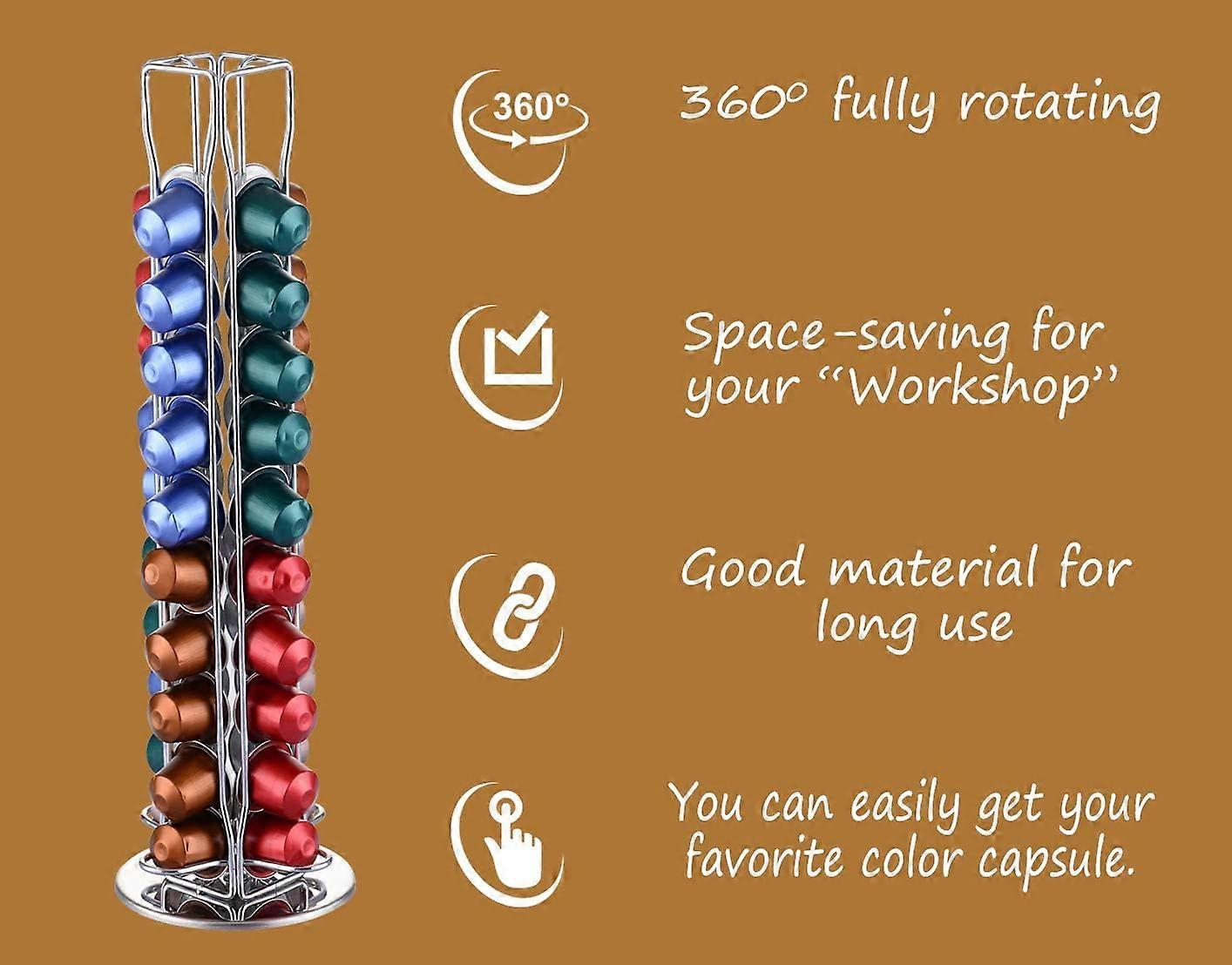Nespresso capsule holder (40 pieces) Rotating capsule holder for ...