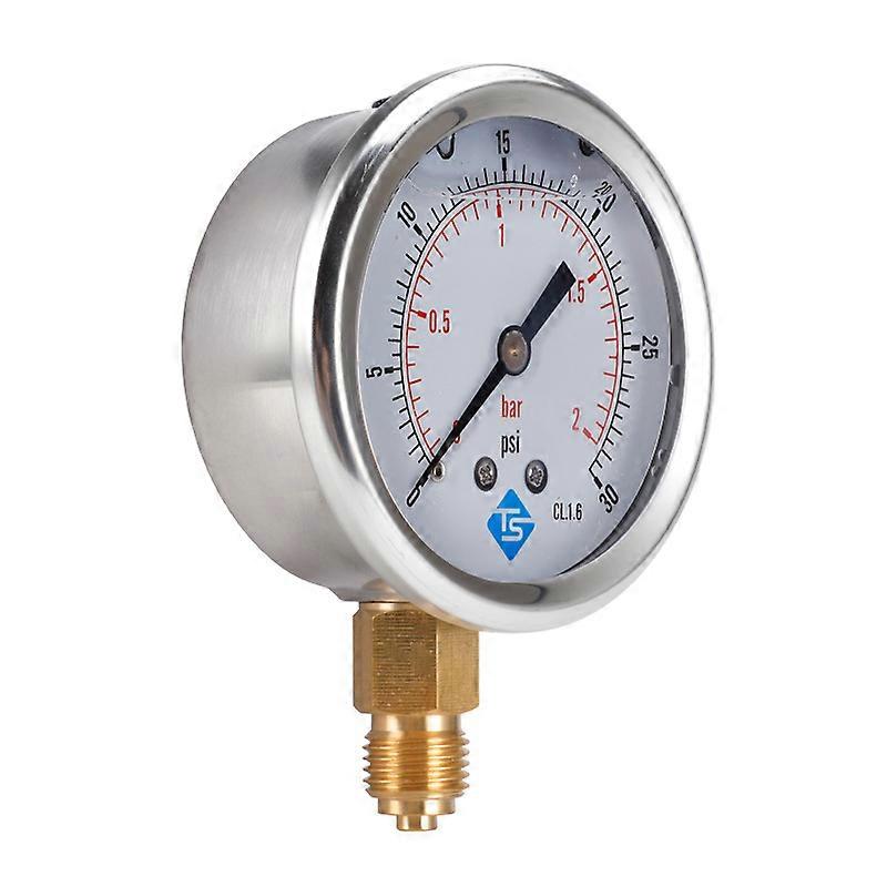 Pressure Gauge, 0-4 bar/0-60 psi, Rust-free iron casing, 1/4" BSPT ...