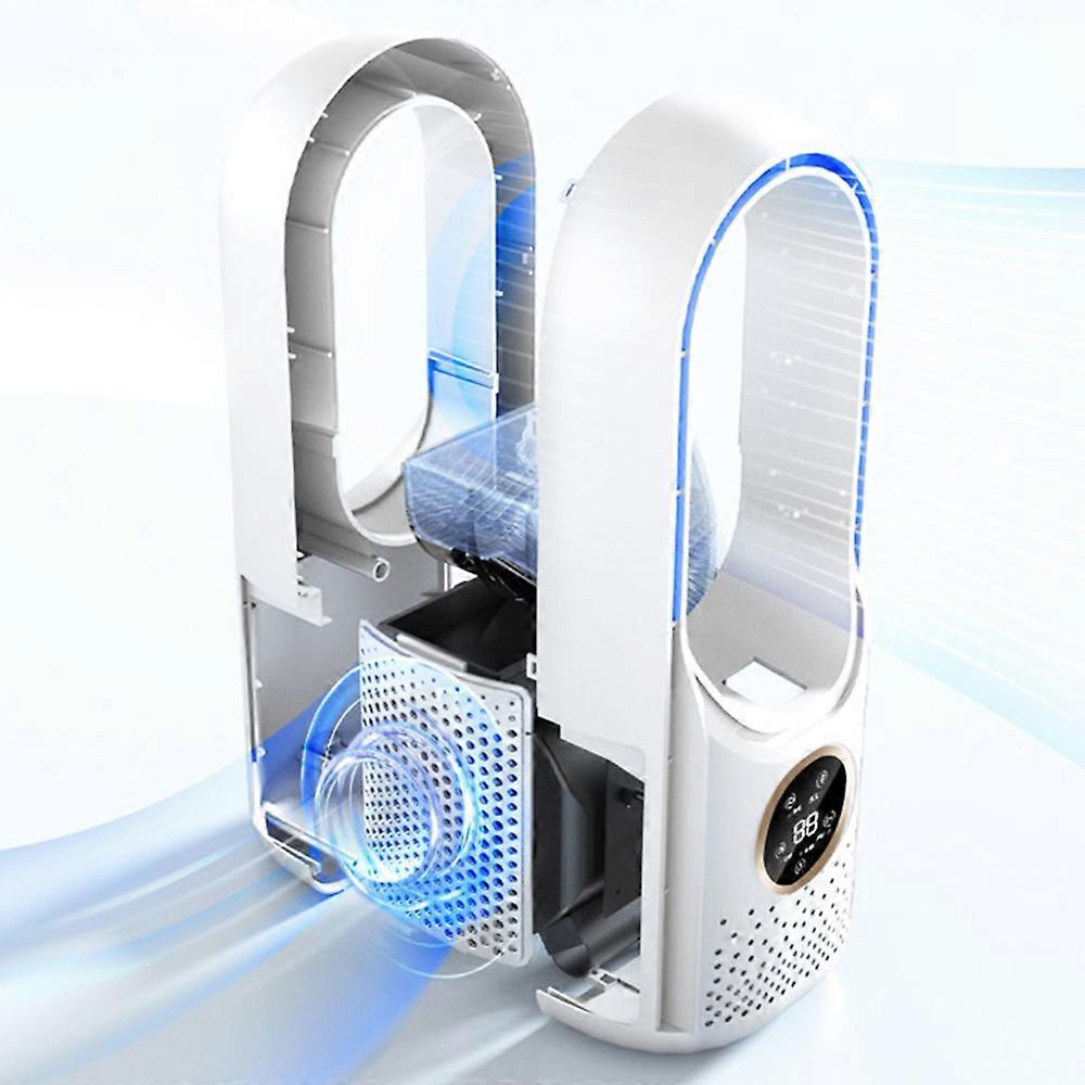 Bladeless Fan Portable Air Conditioner LED Display Desktop Fanless ...