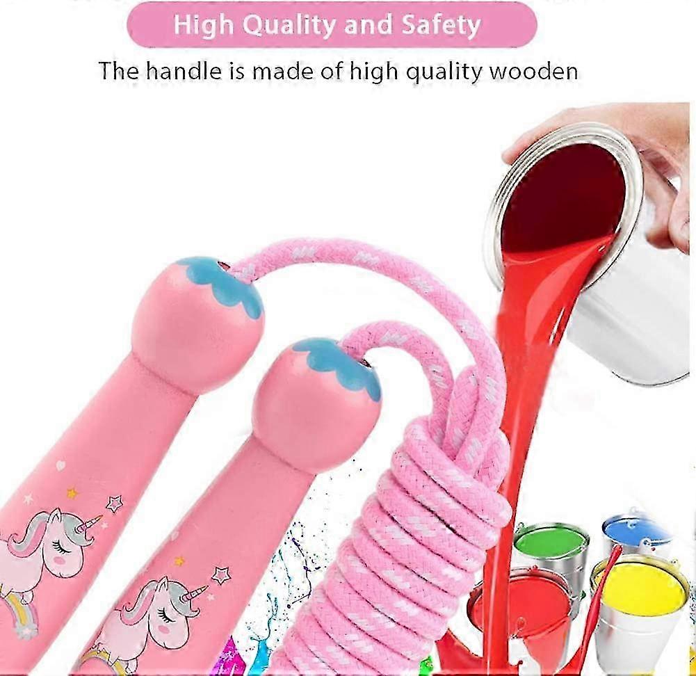 8.2ft Adjustable Cotton Jump Rope with Wooden Handle Boys and Girls ...