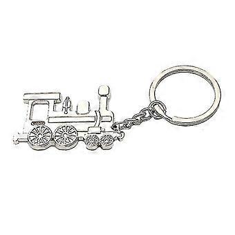 Silver Locomotive Train Metal Keychain Punk Keyring Chain Craft For Men ...