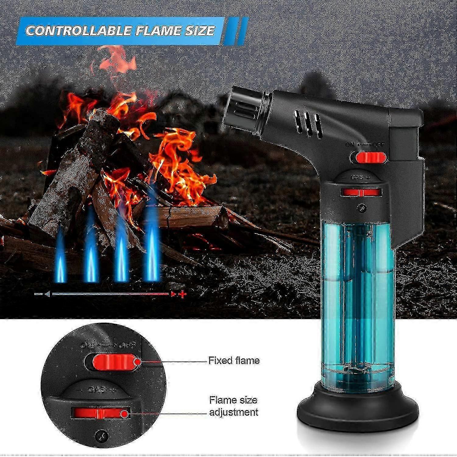 4 Pack Torch Lighter, Jet Flame, Butane Gas, Mini Refillable Windproof ...