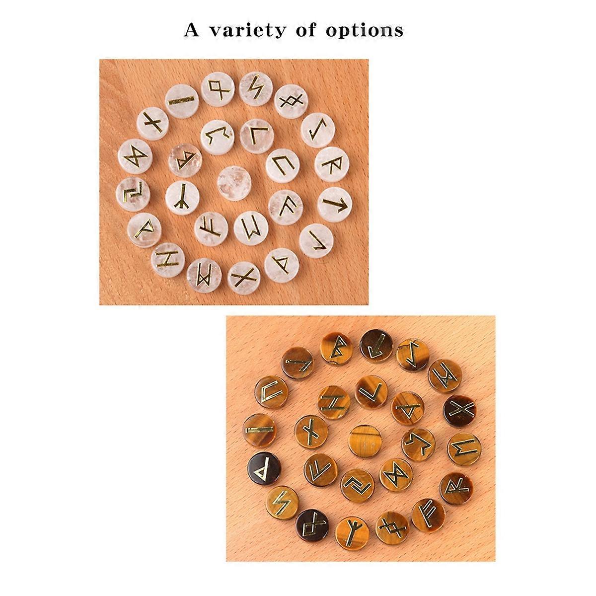 25Pcs Jadestone Runes Set,Viking Rune Symbols for Divination & Fortune ...