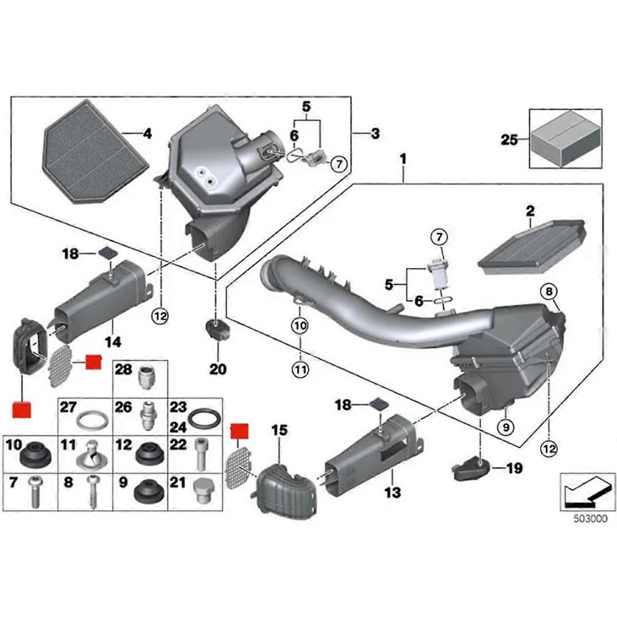 13717613156 13718507321 Car Intake Muffler Grille Hose for BMW 1 2 3 4 ...