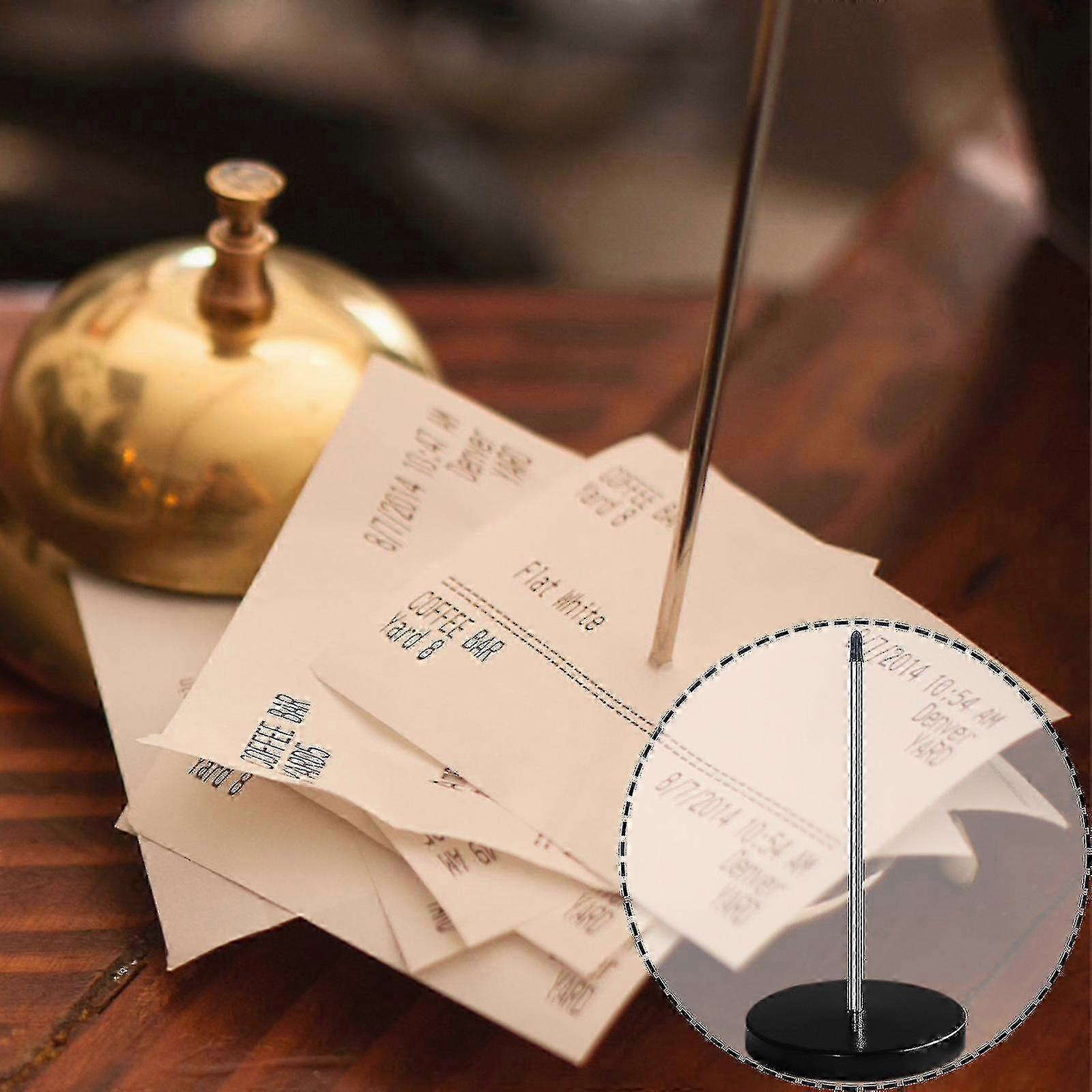 Receipt Holder Fork, 2 Pcs Desk Straight Rod Metal Holder Ticket ...