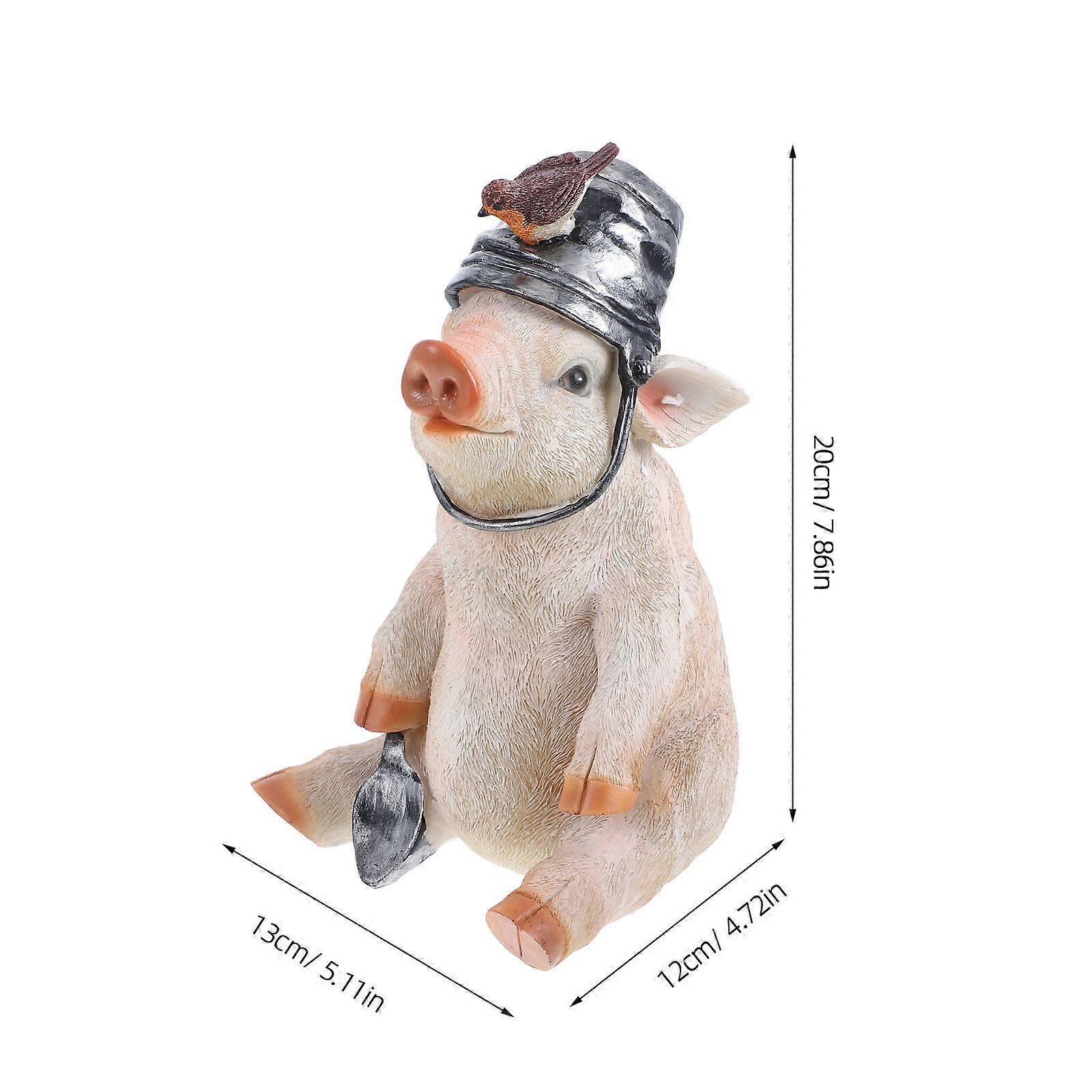 Pig Statue Lovely Pig Figurines Decor Garden Adorn Outdoor Landscape ...