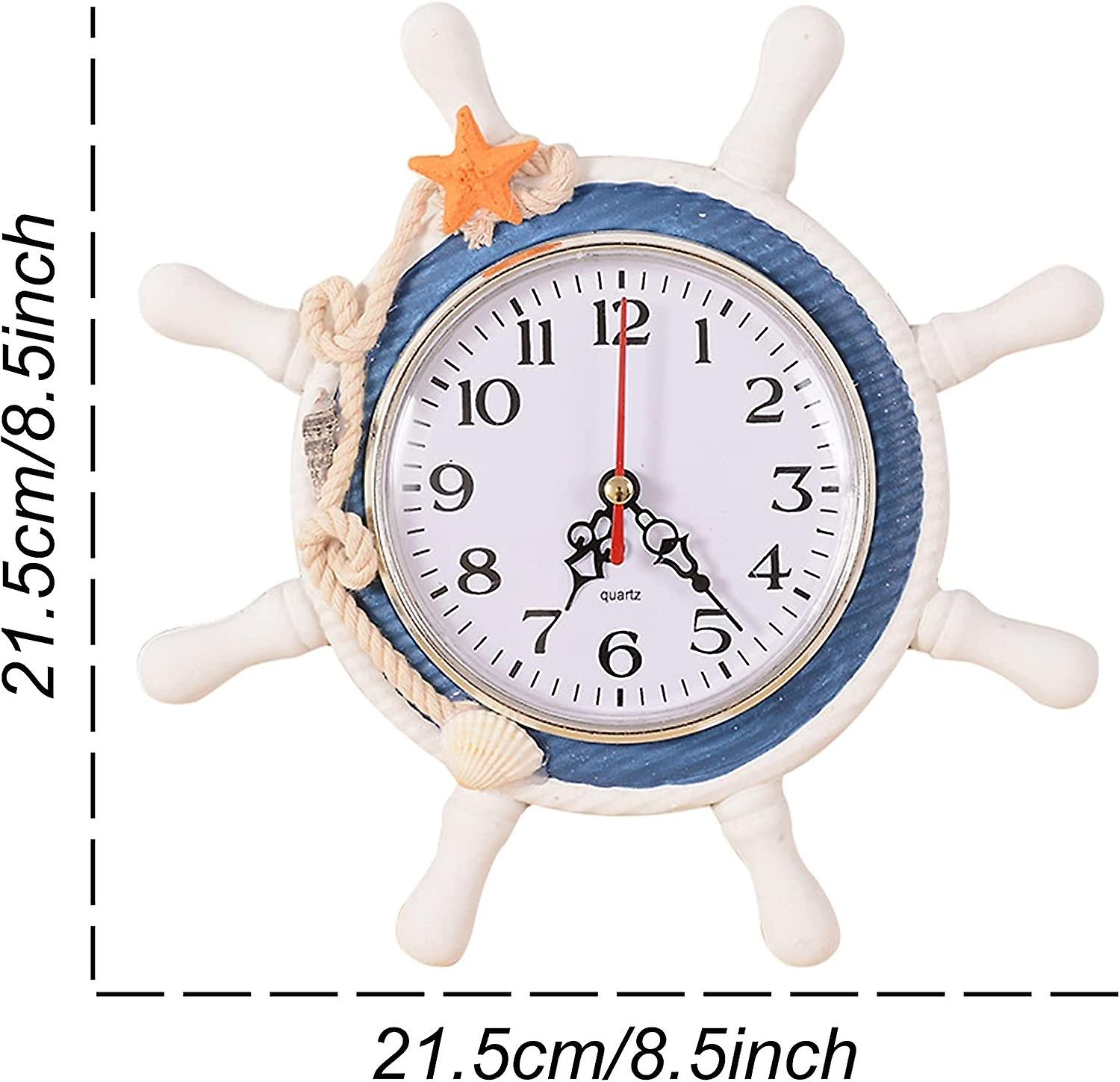 Outdoor Clocks for Terrace, 4 Inch Mediterranean Style Nautical Wood ...