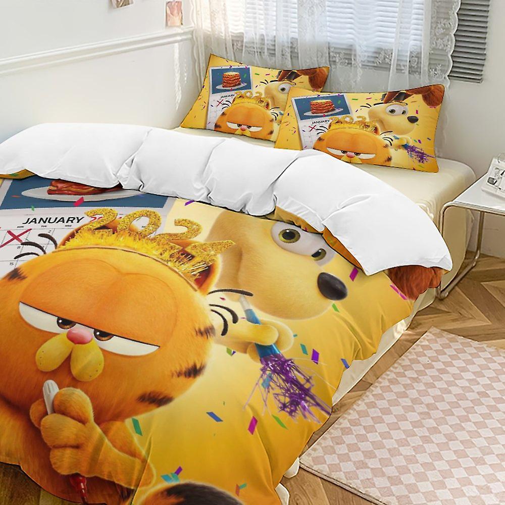 Garfield Bedding Sets Cute Bed Cover Anime Cartoon 3D Printed ...