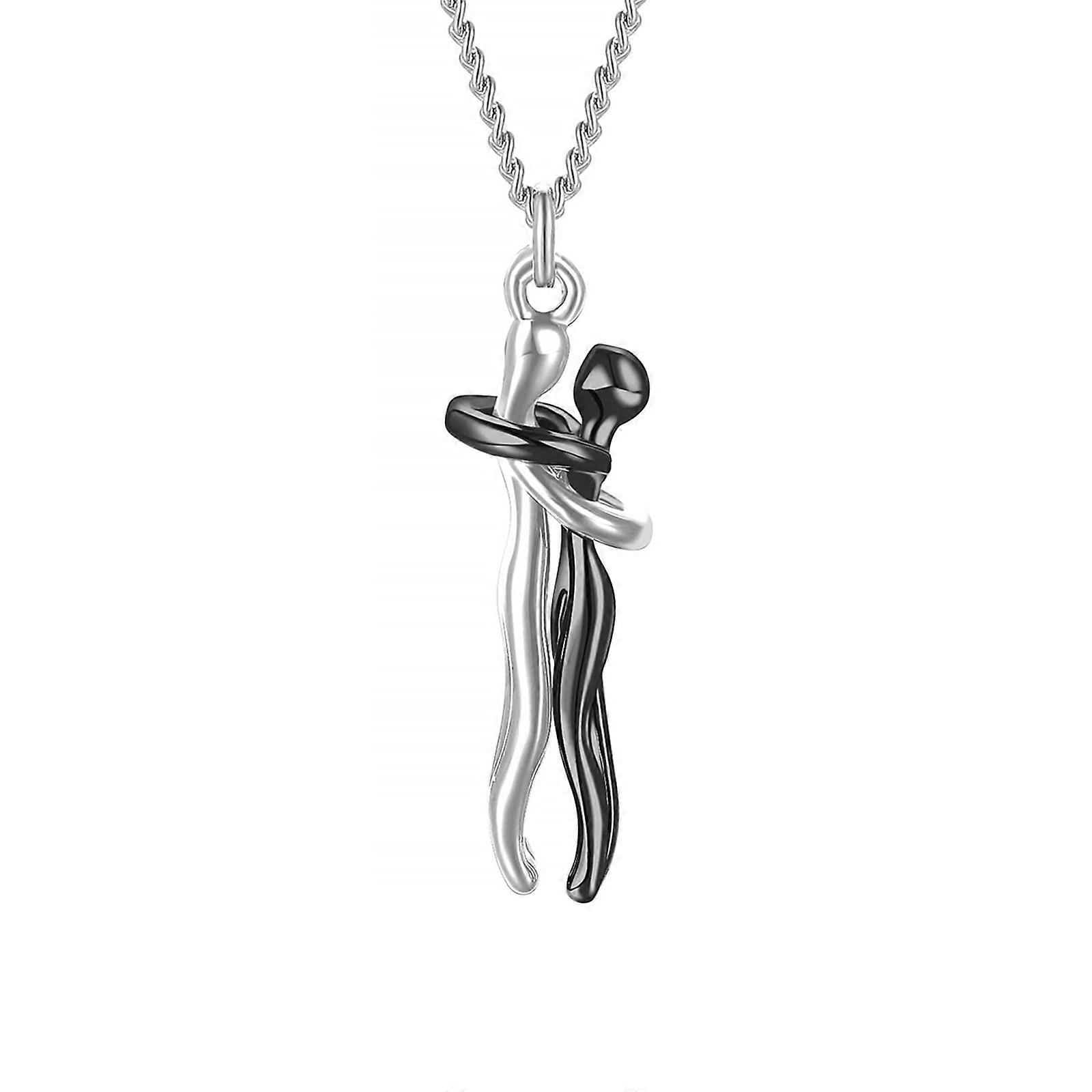 Love Pendant Necklace Women Jewellery Gift Couple Hug Kissing Chain ...