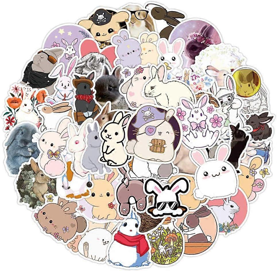Rabbit Stickers for Laptop 50 PCS,Cute Bunny Stickers for Water Bottle ...