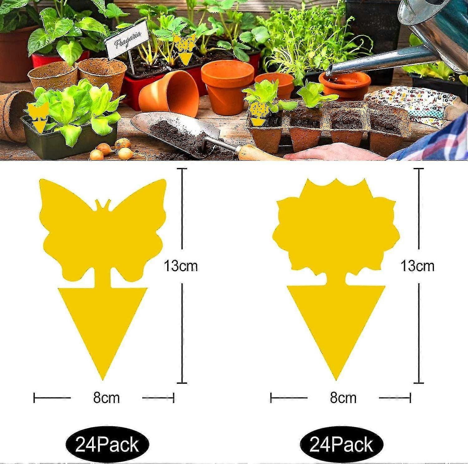 Plant Yellow Sticker, 48 Pieces Insect Traps, Sticker Traps, Yellow Fly ...