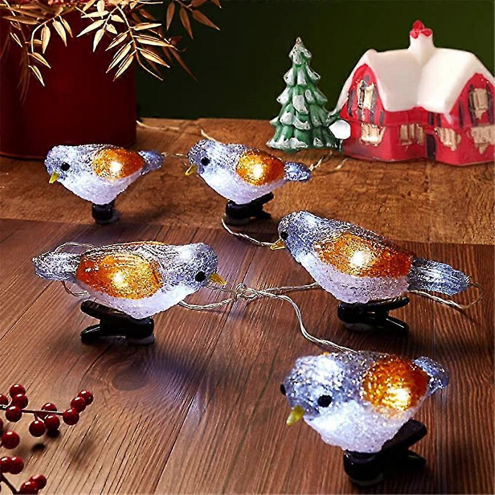 Outdoor Christmas Decorations Birds String Lights,led Acrylic 5 Birds ...
