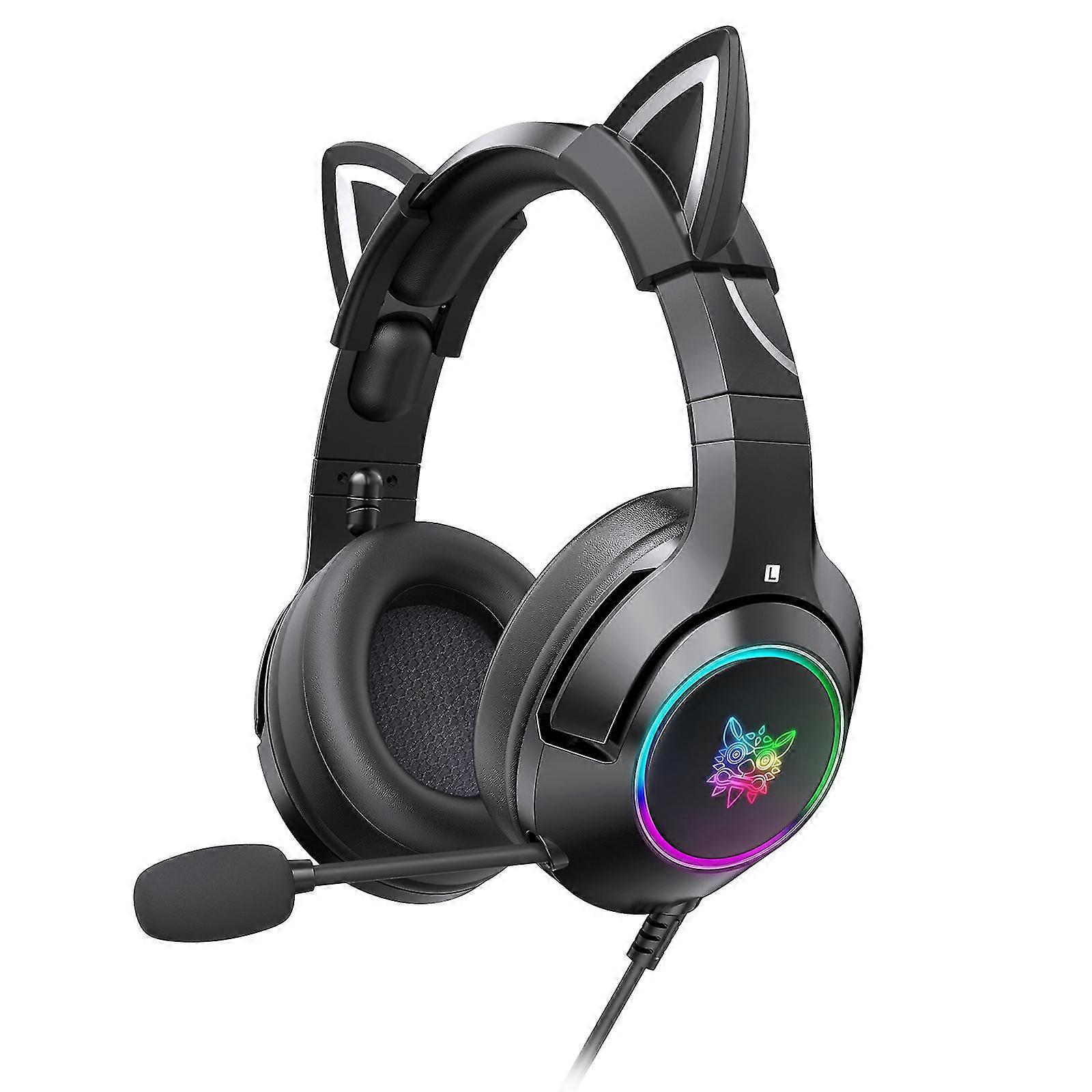 Onikuma K9 3.5mm Wired Gaming Headset Removable Cat Ears Headphones ...
