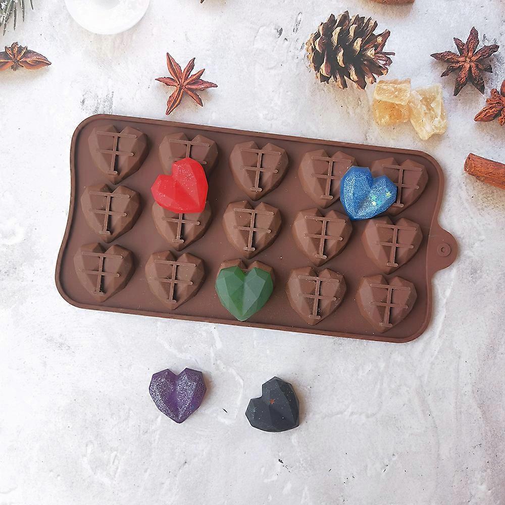 Heart Chocolate Mold Diamond Love Silicone Mold Wedding Candy Baking ...