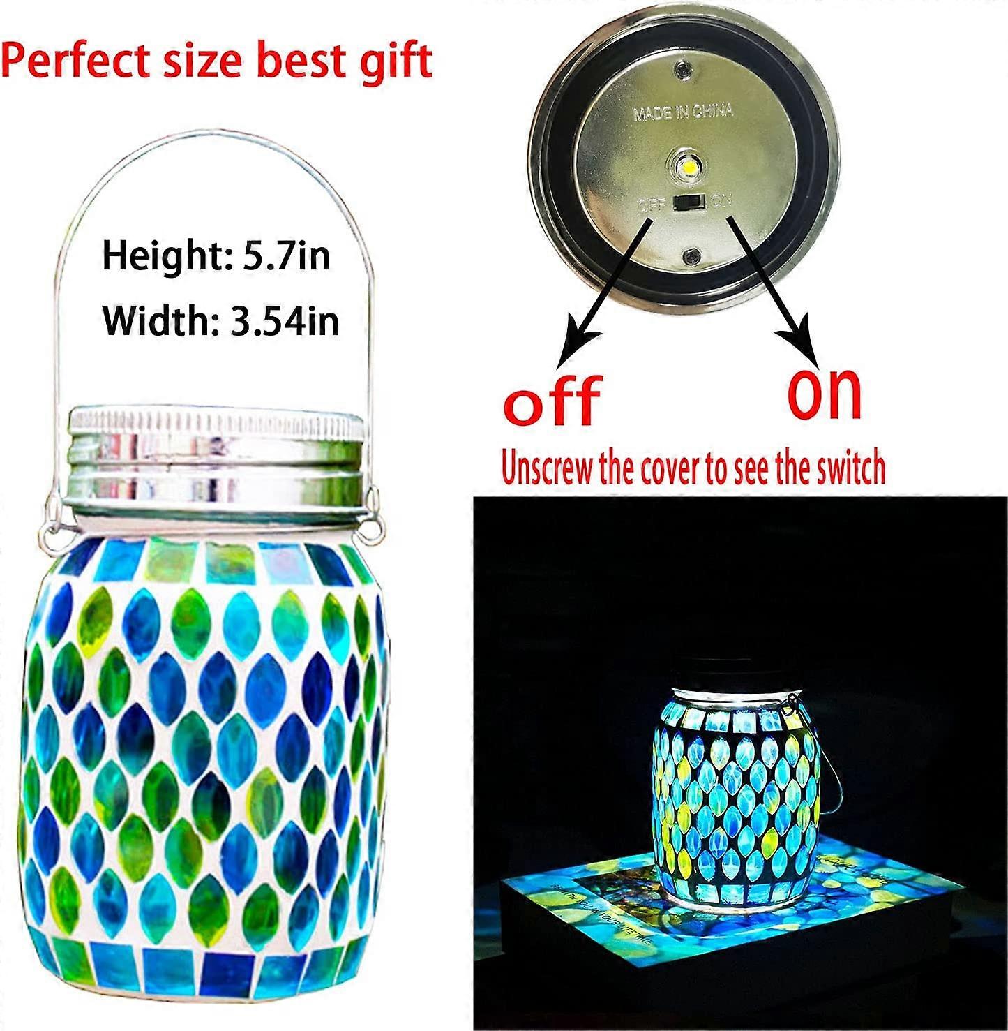 Mosaic Solar Lanterns Outdoor Pendant Lights, Solar Powered Table Lamps ...