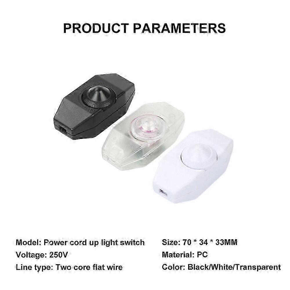 Rotary Cord Switch AC 250V Lnline Dimmer Switch Swivel Knob Dimmer ...