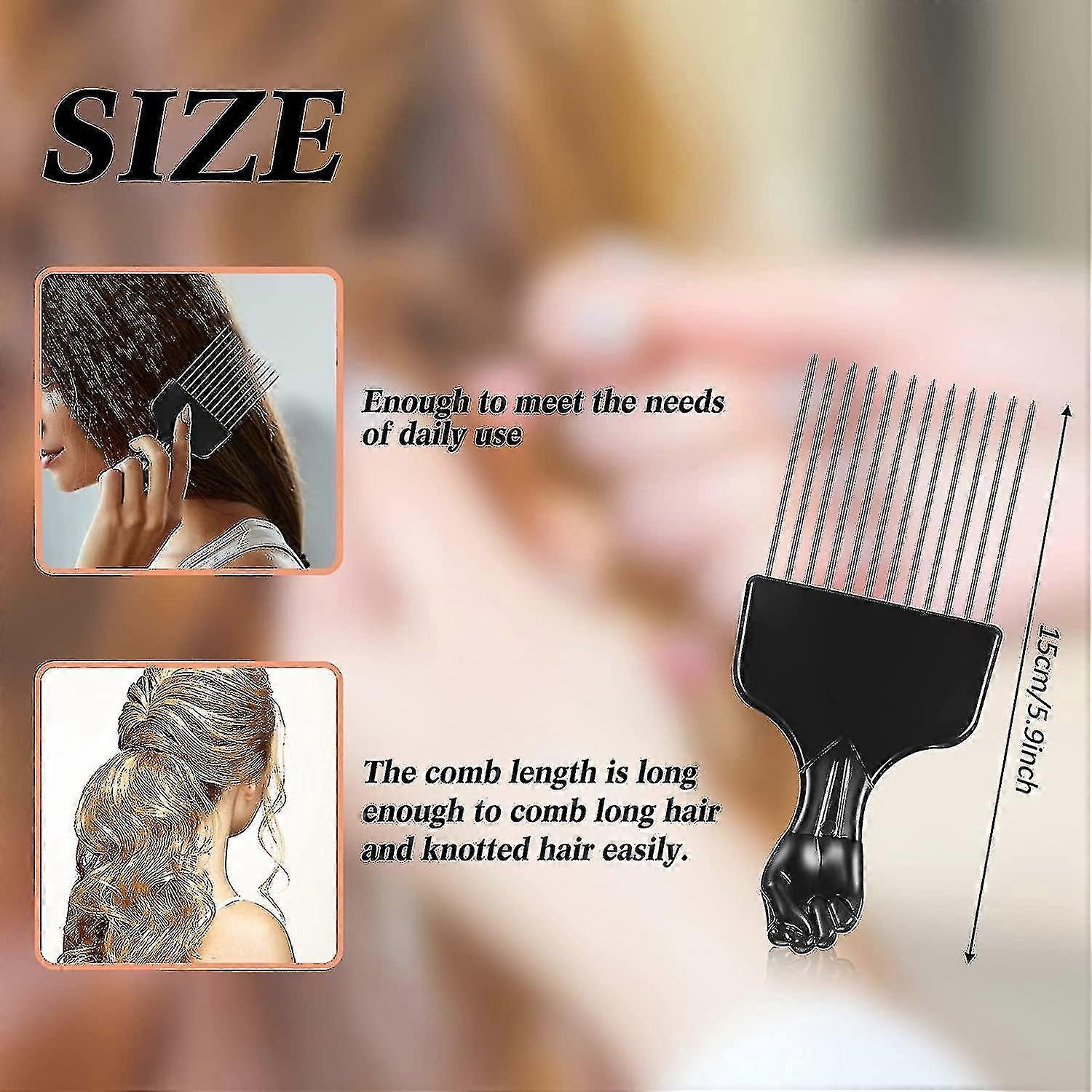 Afro Pick Comb Metal Pick Comb Plastic Afro Pick Hair Comb Wide Tooth ...