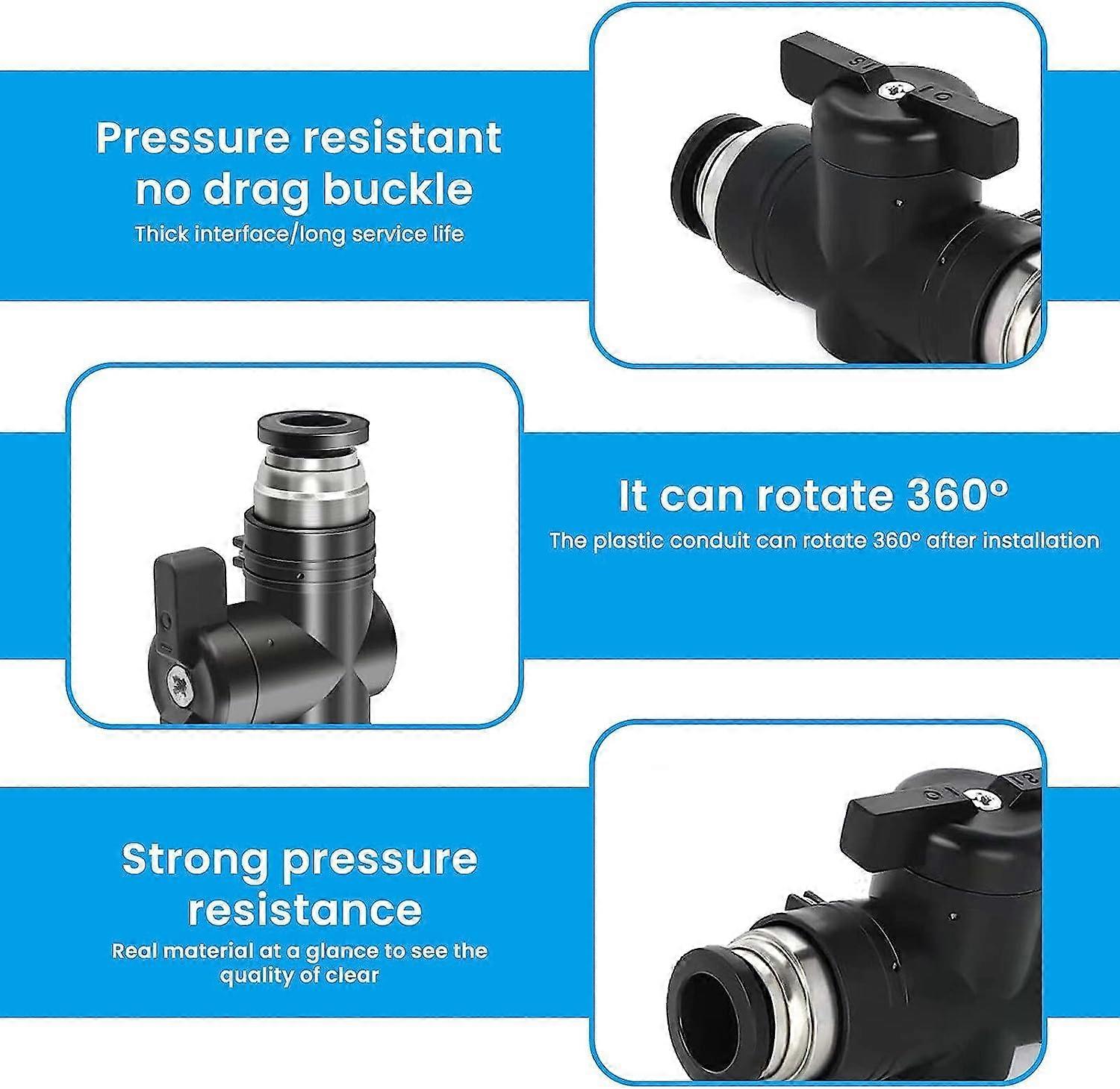 5-pack 6mm pneumatic connector, compressed air pneumatic shut-off valve ...