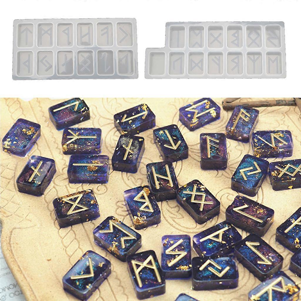 Viking Rune Stones Witch Resin Mold Kit with Engraved Elder Futhark ...