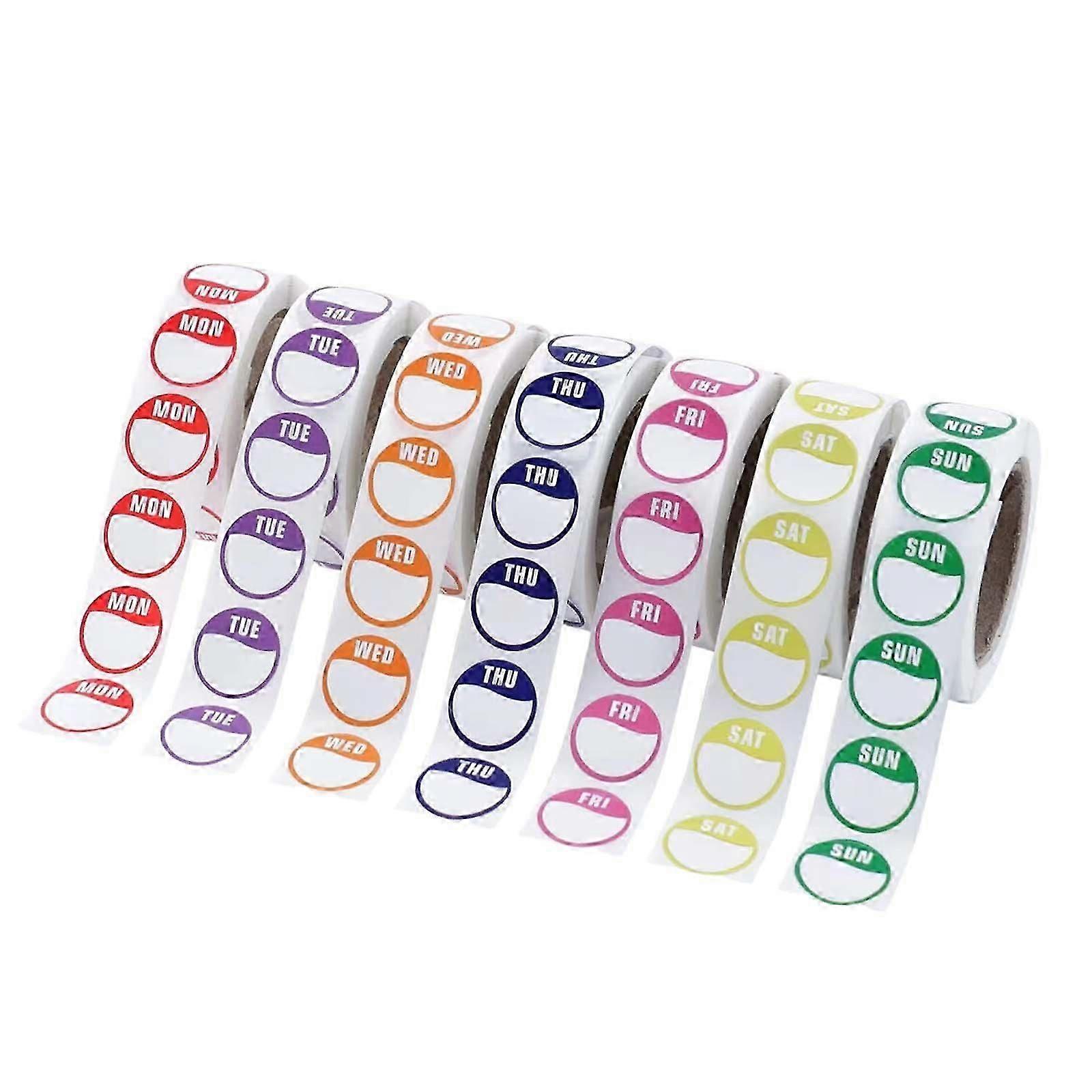 Day of The Week Labels Date Dot Stickers for Freezer Food Container ...