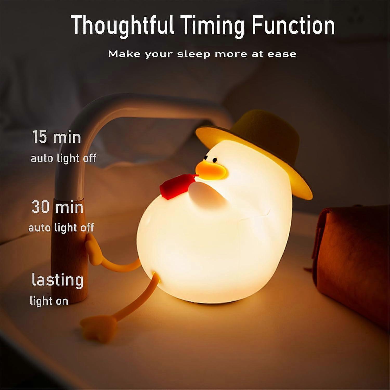Night Light Duck LED Light for Kids,Warm White Animal Lamp with Multi ...