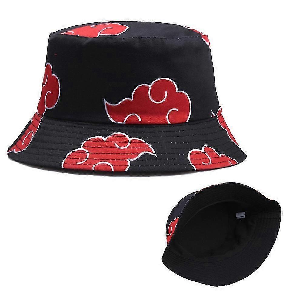 Anime Naruto Akatsuki Red Cloud Bucket Hat Women Men Fisherman Fisher ...