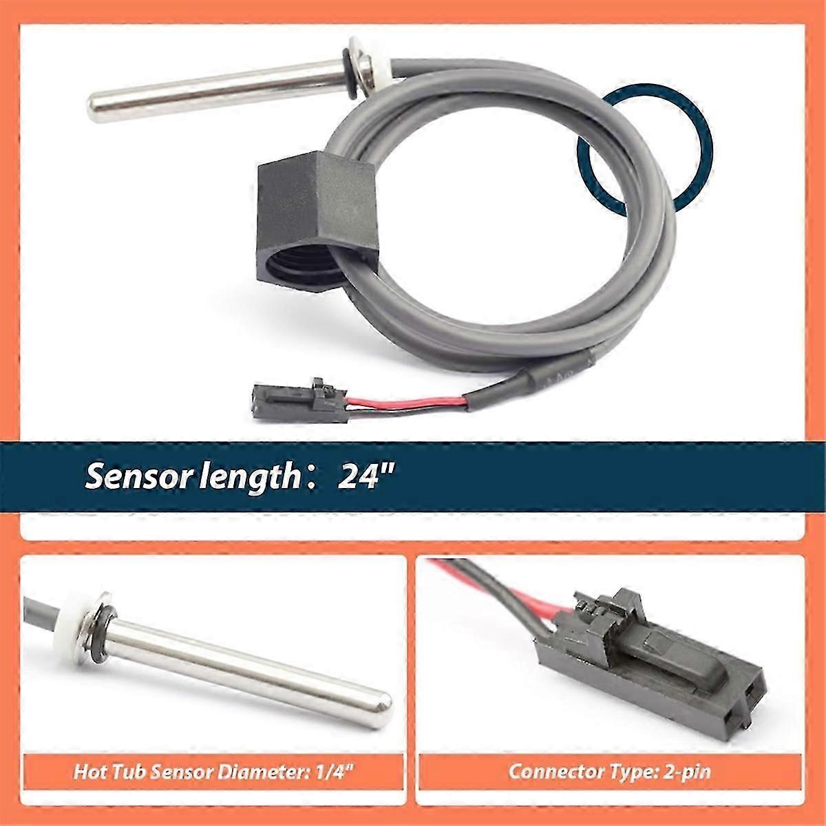 Hot Tub Sensor for Spa Heater M7 System with 24inch Cable Temp/High ...