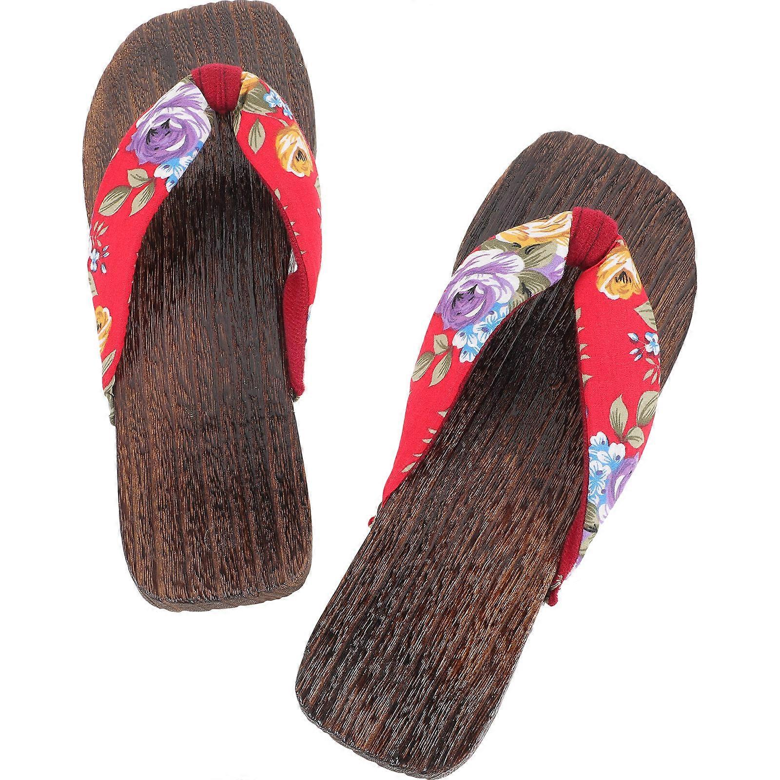 Japanese Traditional Clogs for Home Use Wooden Slippers with Cloth ...