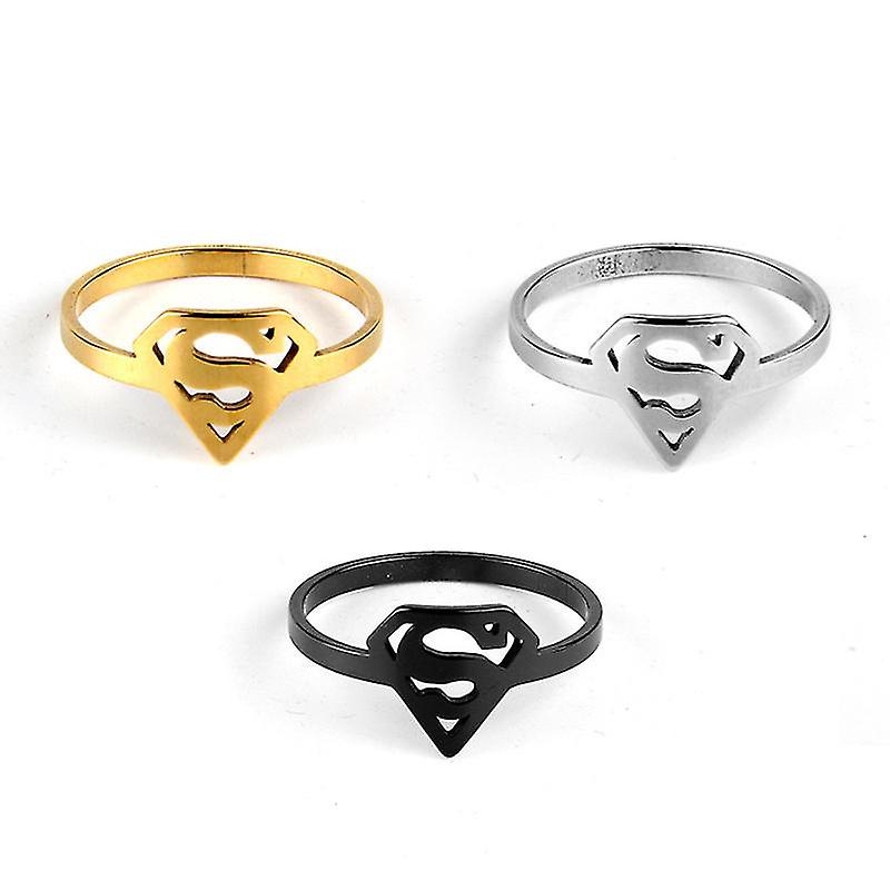 Superman Logo S Hollow Pattern Stainless Steel Ring Nightclub ...